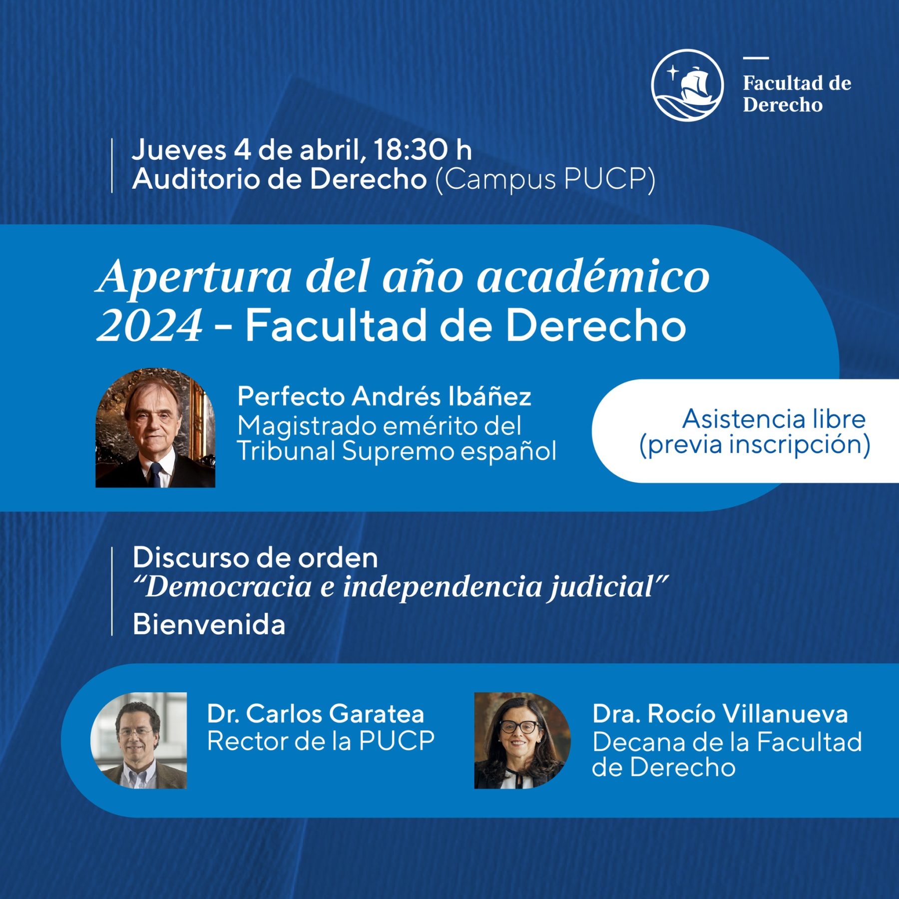 ¡Participa en la apertura del año académico 2024 de nuestra Facultad de Derecho! - Facultad de ...